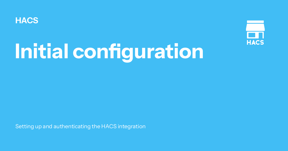 Initial Configuration - HACS